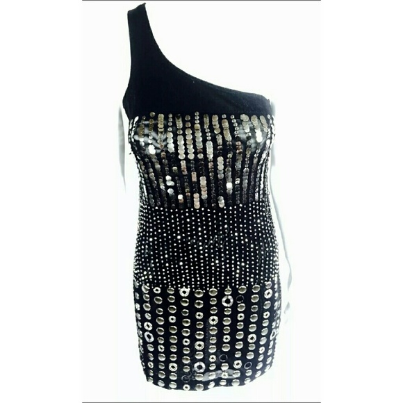 Alice + Olivia | Dresses | Alice Olivia Studded Liquid Gun Metal Dress ...